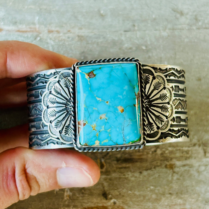 Navajo Sunshine Reeves Sterling Silver & Royston Turquoise Statement C ...