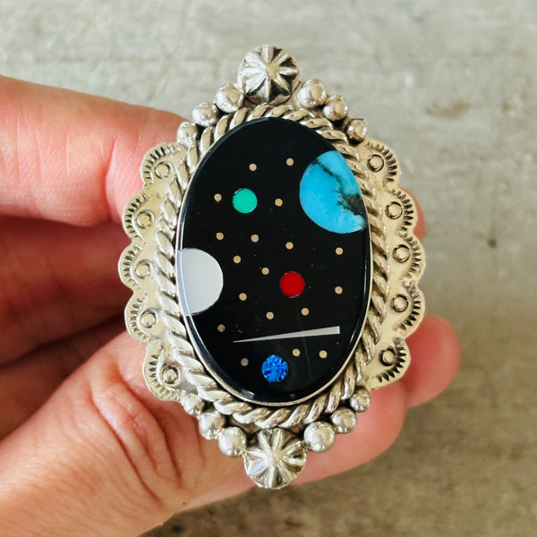 Navajo Calvin Desson Sterling Silver Multi Stone Galaxy Ring – Sunshine ...